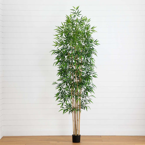 9’ Artificial Bamboo Tree with Real Bamboo Trunks – Watters Garden Center